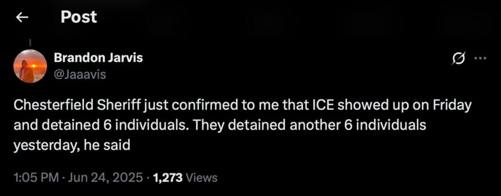 ICE Agents Detaining Individuals Inside Chesterfield County Courthouse ...